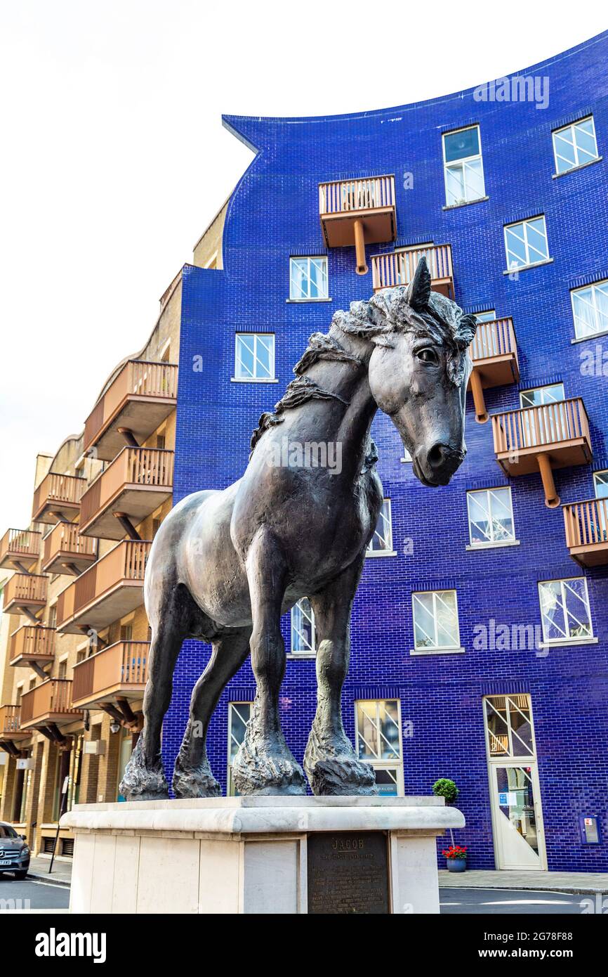 Statue of Jacob the dray horse symbolising the horses used to deliver ...