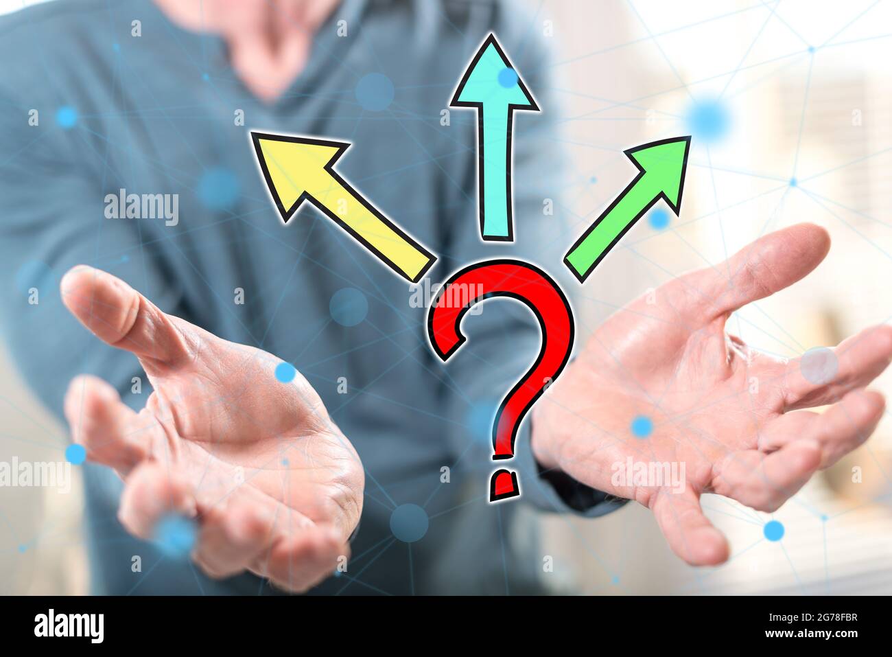 Question concept above hands hi-res stock photography and images - Alamy