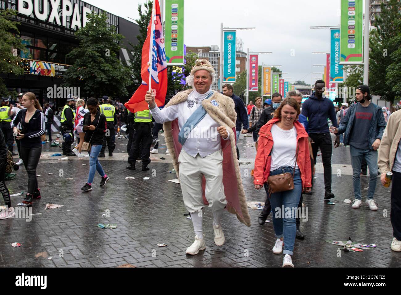 London, UK England and Italy fans arriving at Wembley Stadium ahead of ...