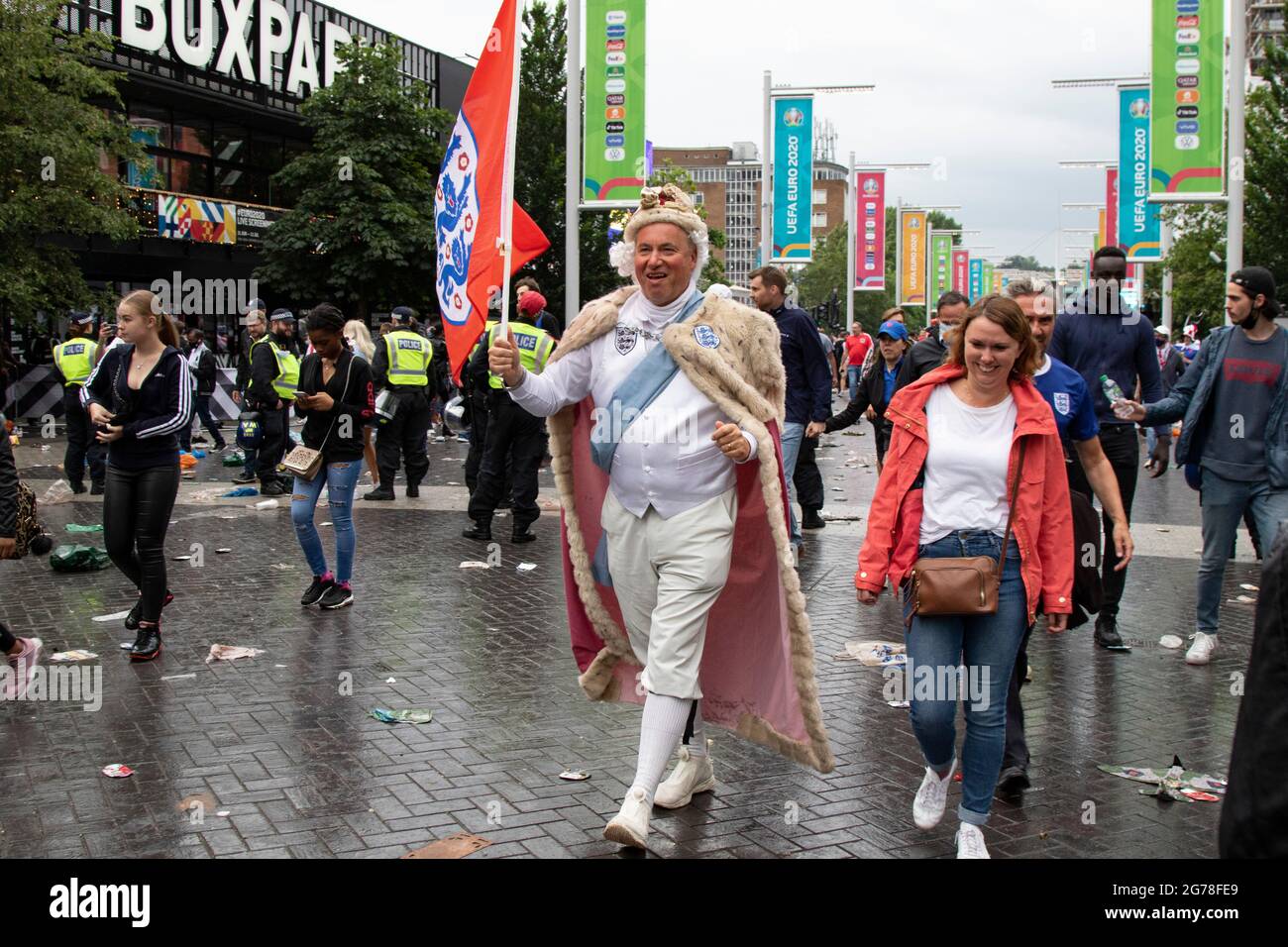 London, UK England and Italy fans arriving at Wembley Stadium ahead of ...