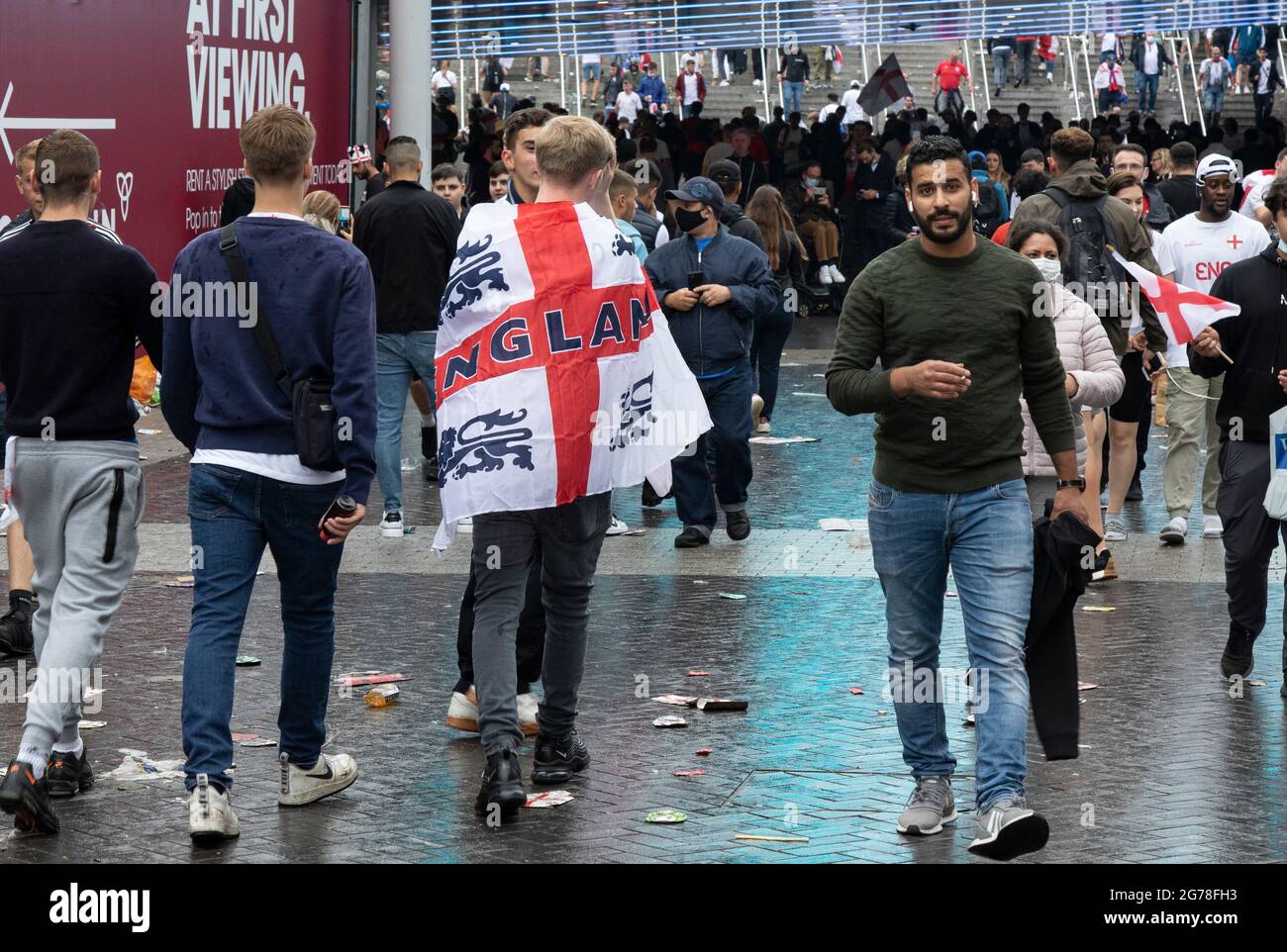 London, UK England and Italy fans arriving at Wembley Stadium ahead of ...