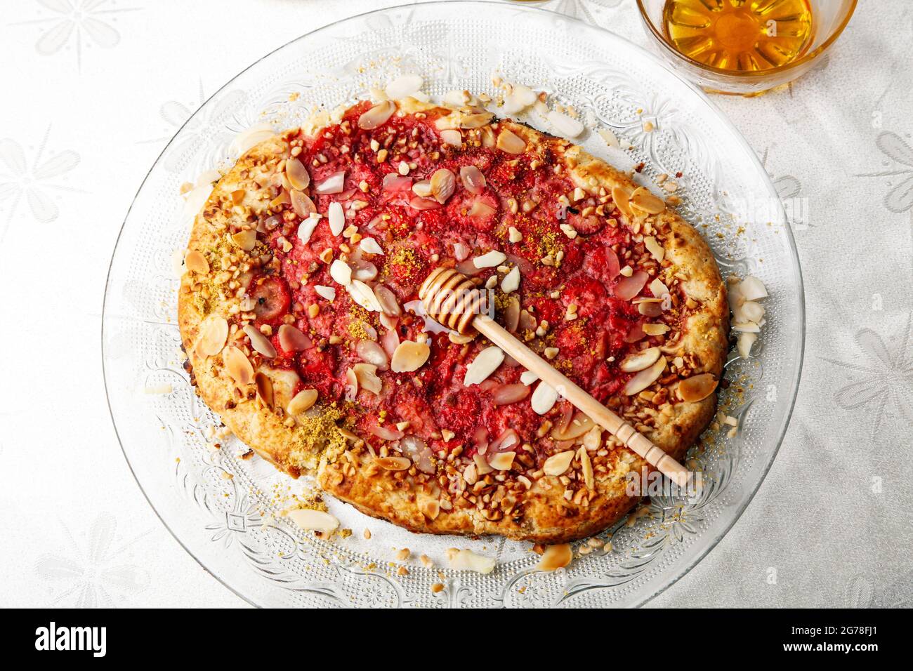 Strawberry galette, delicacy, honey, sweet, bake Stock Photo - Alamy