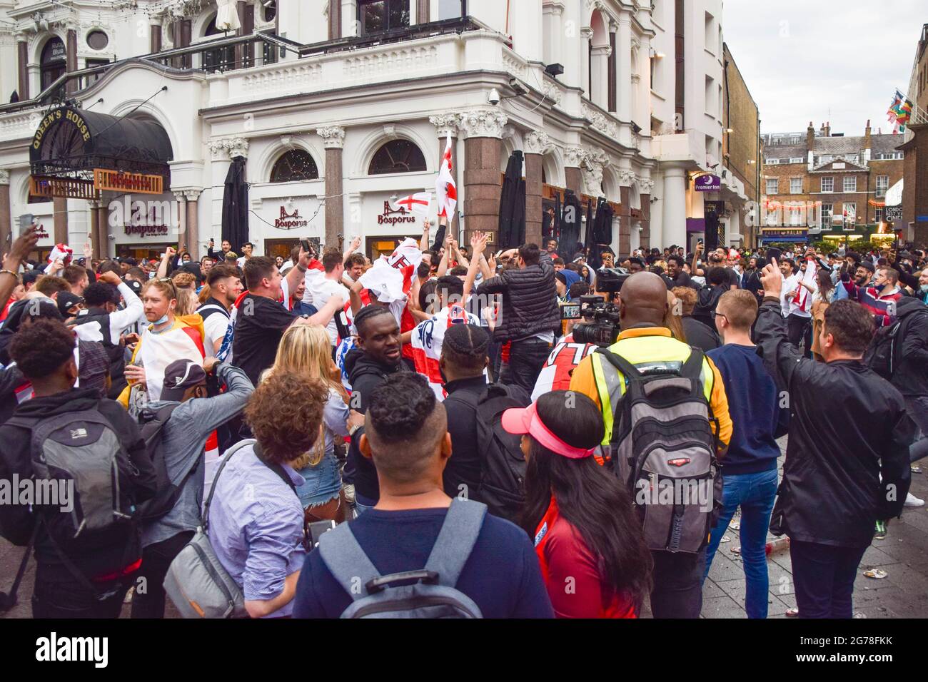 London, United Kingdom. 11th July 2021. England supporters gather in ...