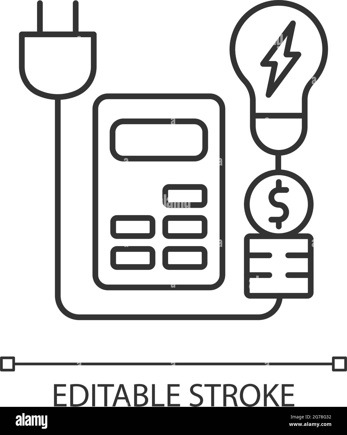 Price calculation linear icon Cut Out Stock Images & Pictures - Alamy