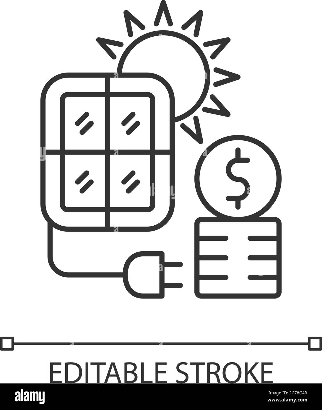 Solar energy price linear icon Stock Vector Image & Art - Alamy