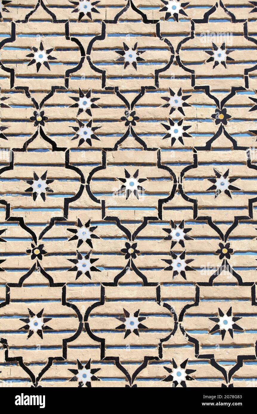 Detail of traditional persian mosaic on bricks, Iran Stock Photo - Alamy