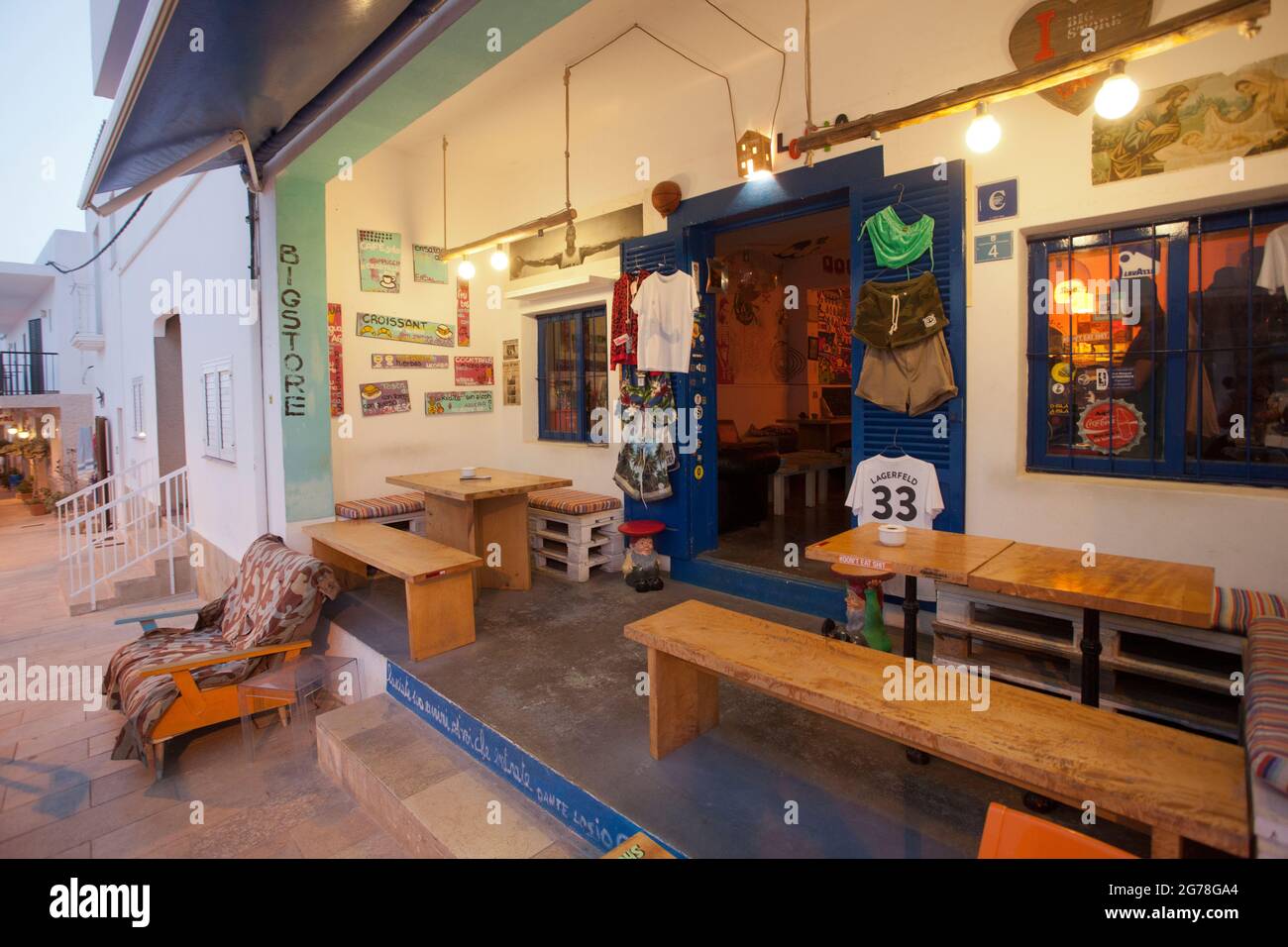 Cafe Losio, Sant Francesc Xavier, Forementera Stock Photo - Alamy