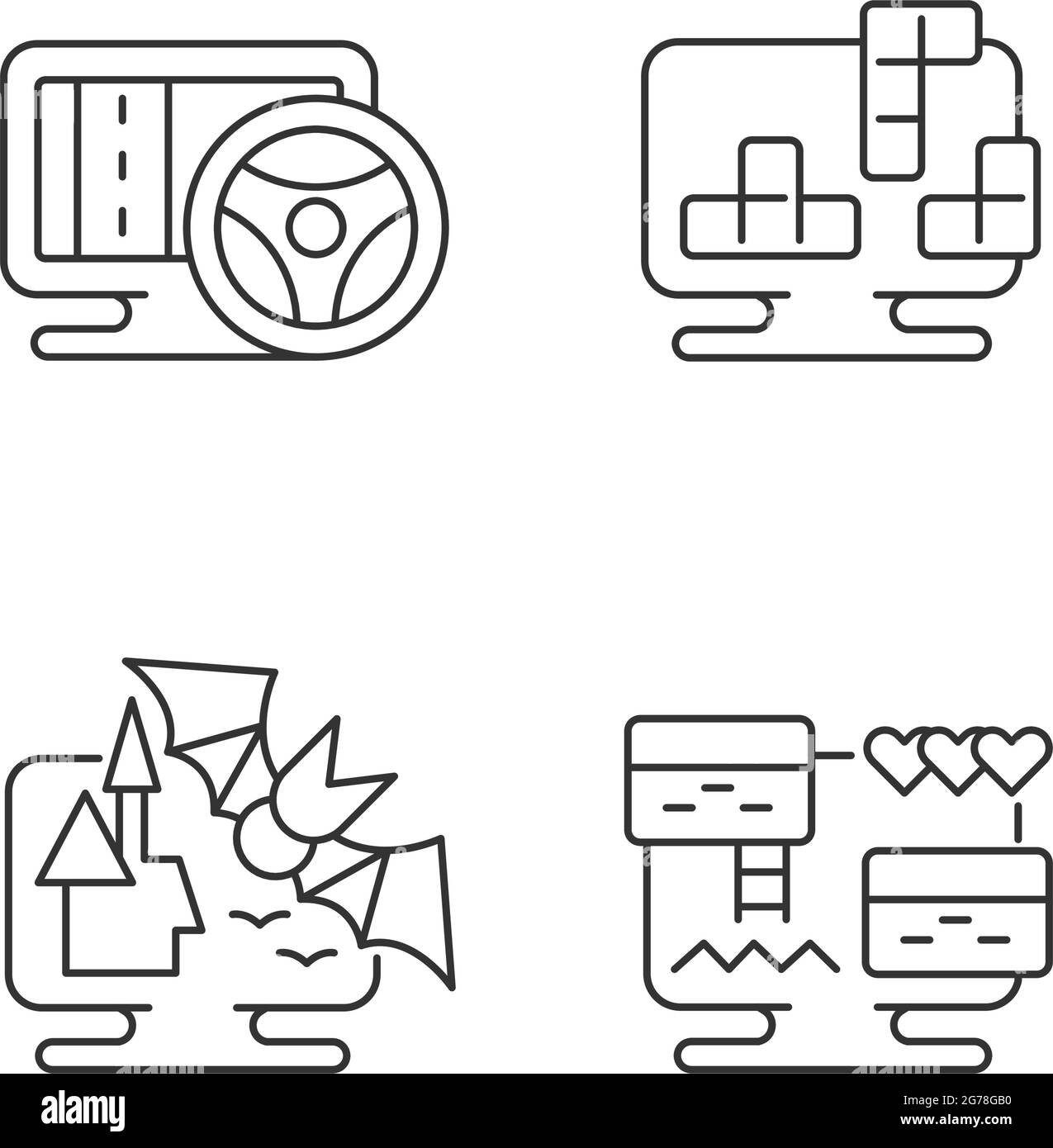 Life simulator games types linear icons set Stock Vector Image & Art ...