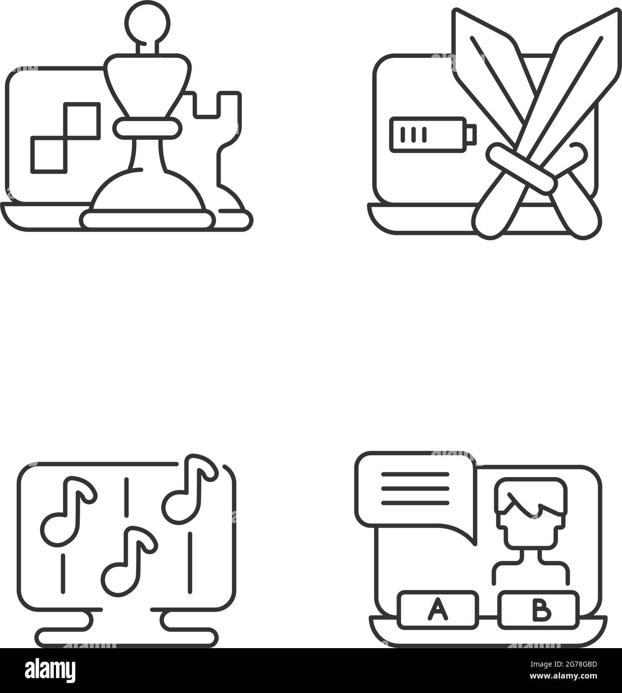 Competitive games types linear icons set Stock Vector Image & Art - Alamy