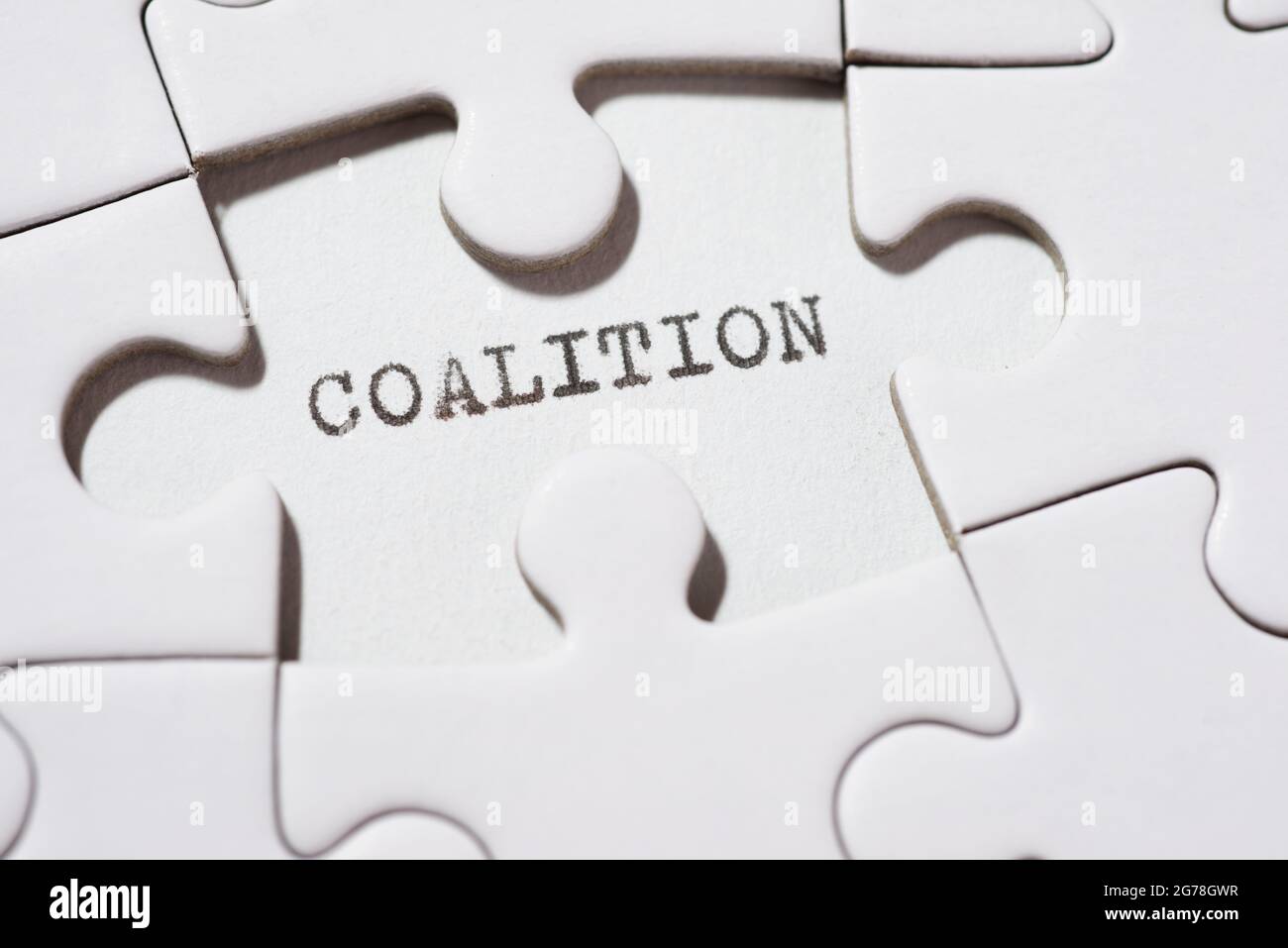 Coalition word written with a typewriter Stock Photo - Alamy