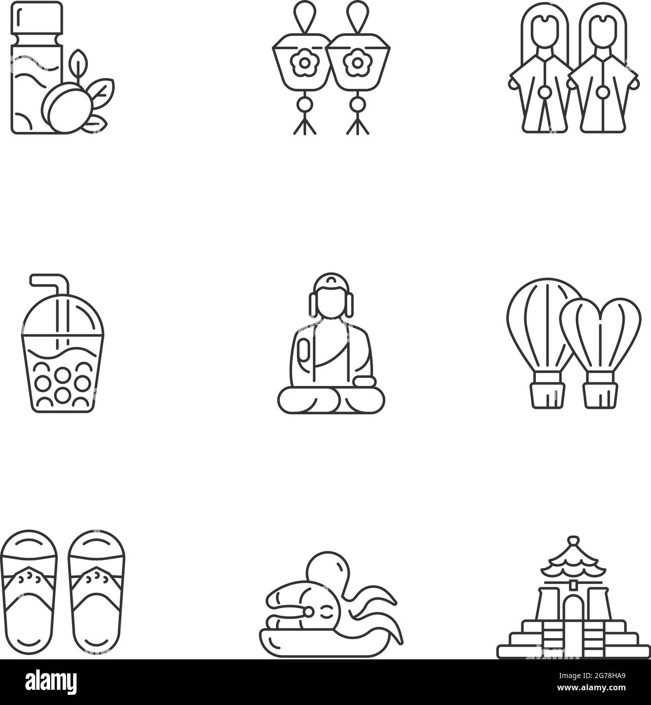 Traditional taiwanese linear icons set Stock Vector Image & Art - Alamy