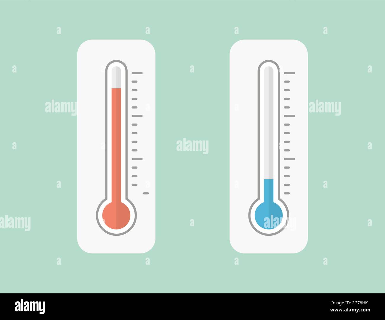 High and low temperature on flat thermometer Stock Vector Image & Art ...