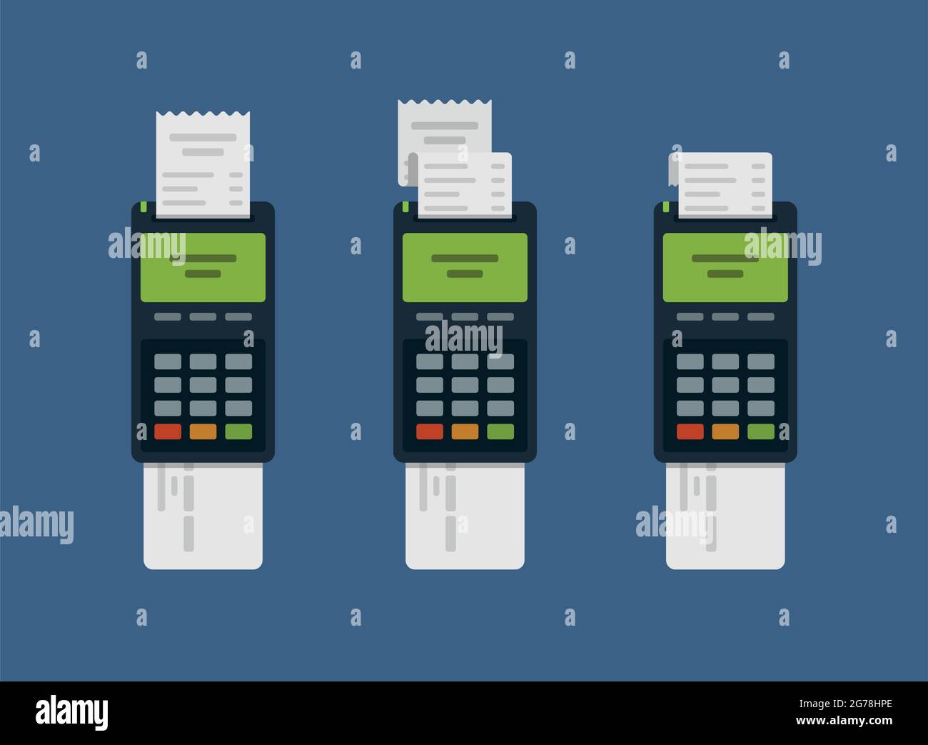Payment by credit card using POS terminal with printed receipt Stock ...
