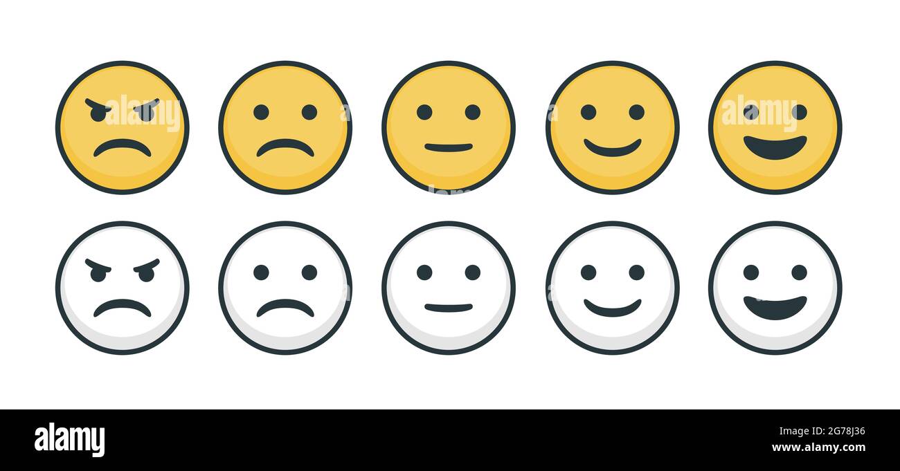 Angry icons set outline Stock Vector Images - Alamy