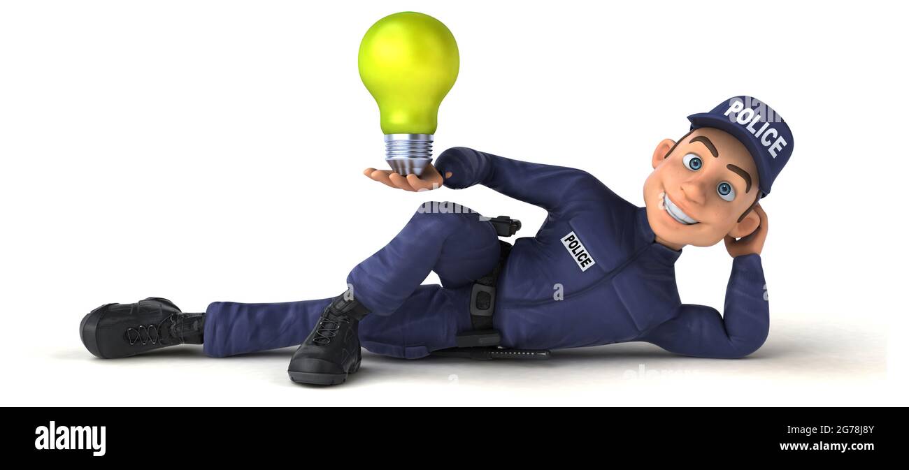 Fun 3D illustration of a cartoon Police Officer Stock Photo - Alamy
