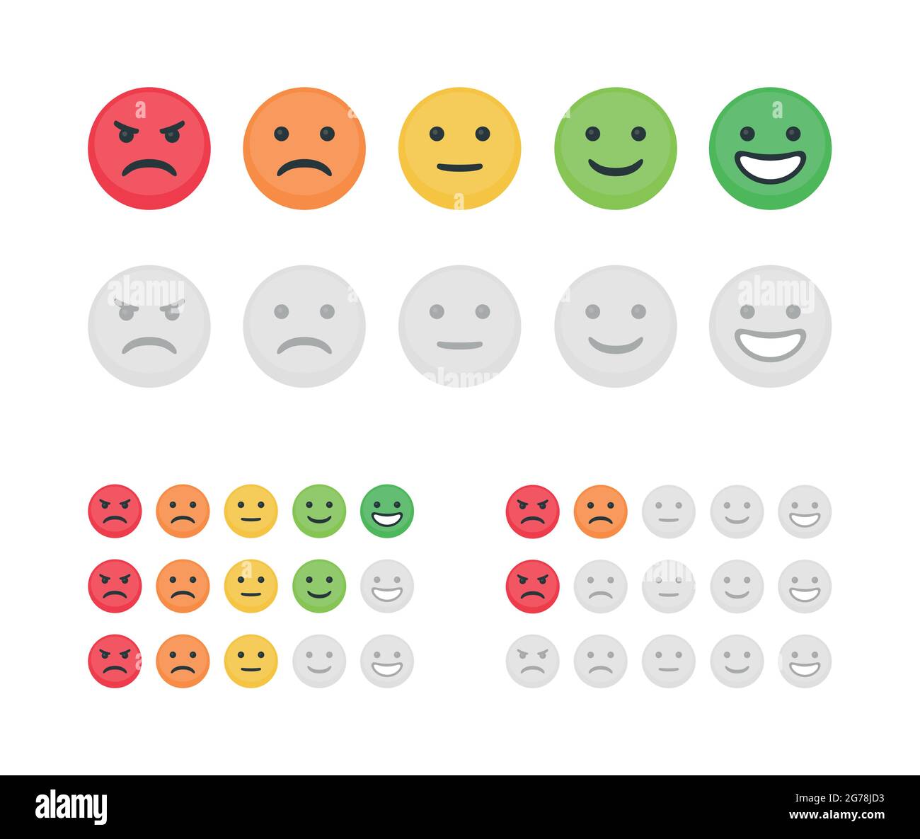 Set of smileys for ratings Stock Vector Image & Art - Alamy
