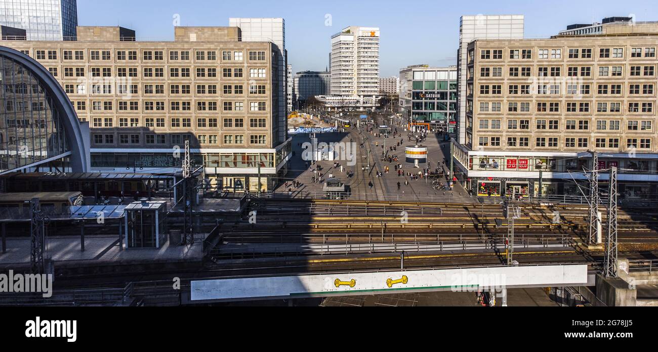 Famous Alexanderplatz Square in Berlin - aerial view - travel ...