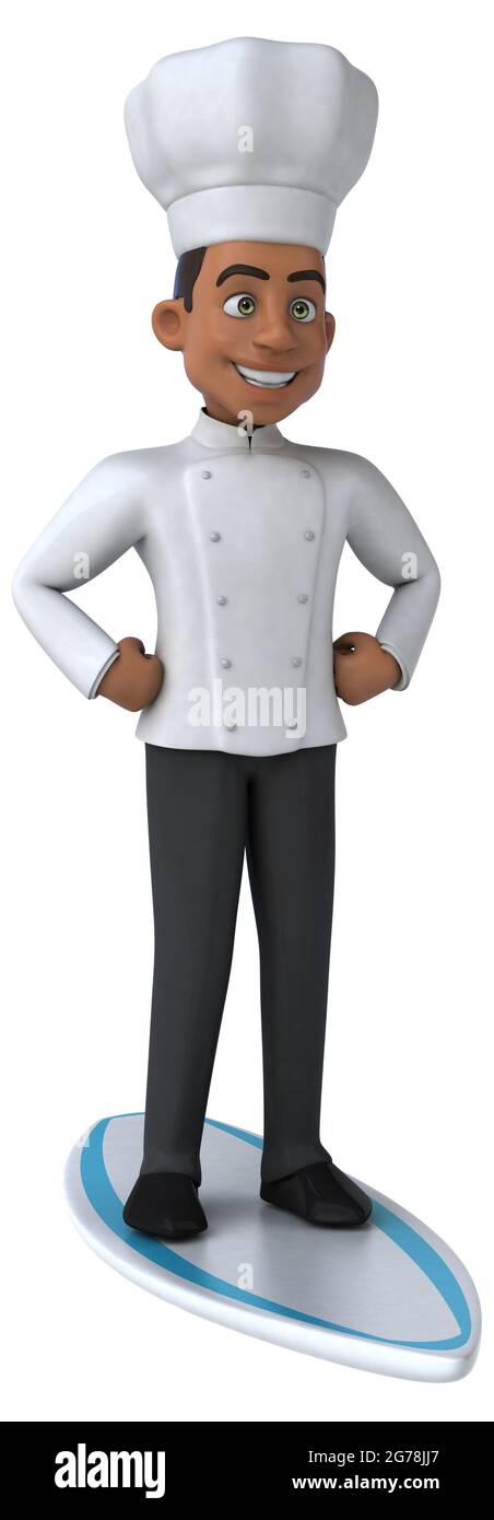 Fun 3D cartoon chef surfing Stock Photo - Alamy
