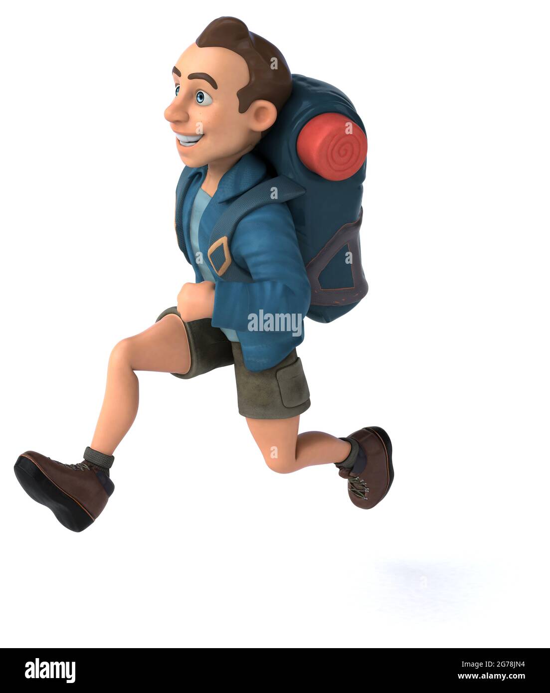 Fun illustration of a 3D cartoon backpacker Stock Photo - Alamy