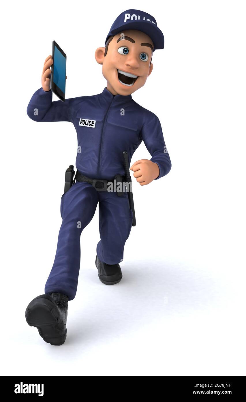 Fun 3D illustration of a cartoon Police Officer Stock Photo - Alamy
