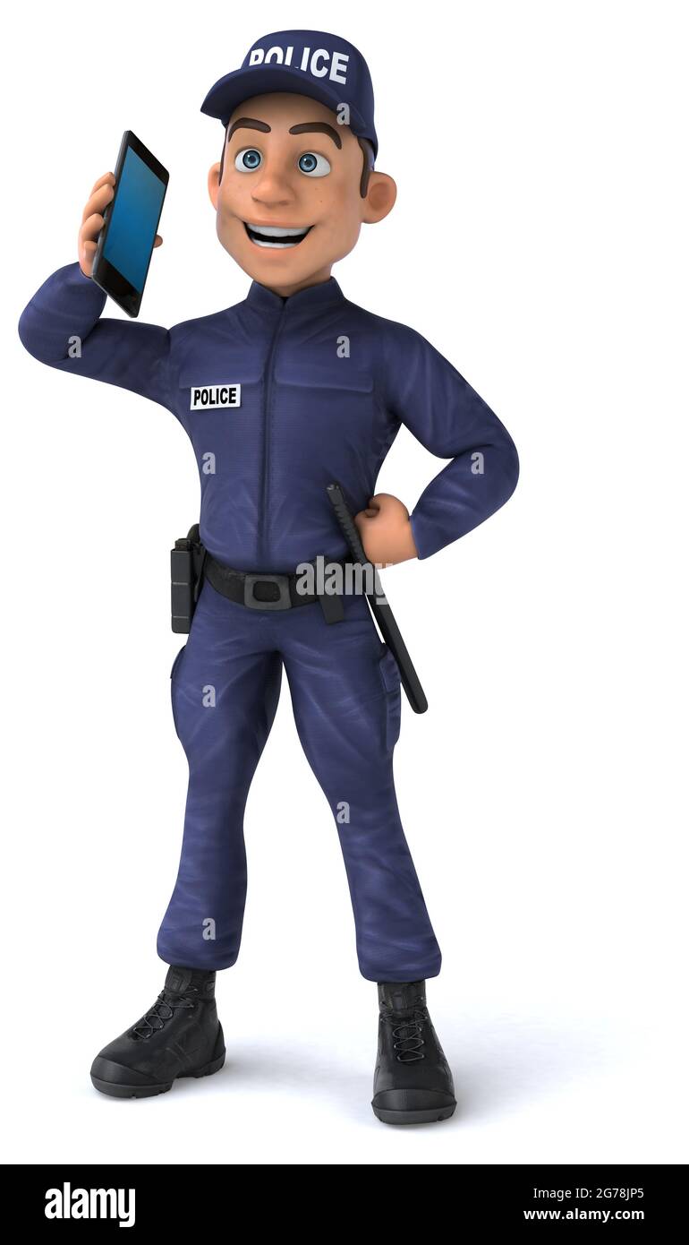 Fun 3D illustration of a cartoon Police Officer Stock Photo - Alamy