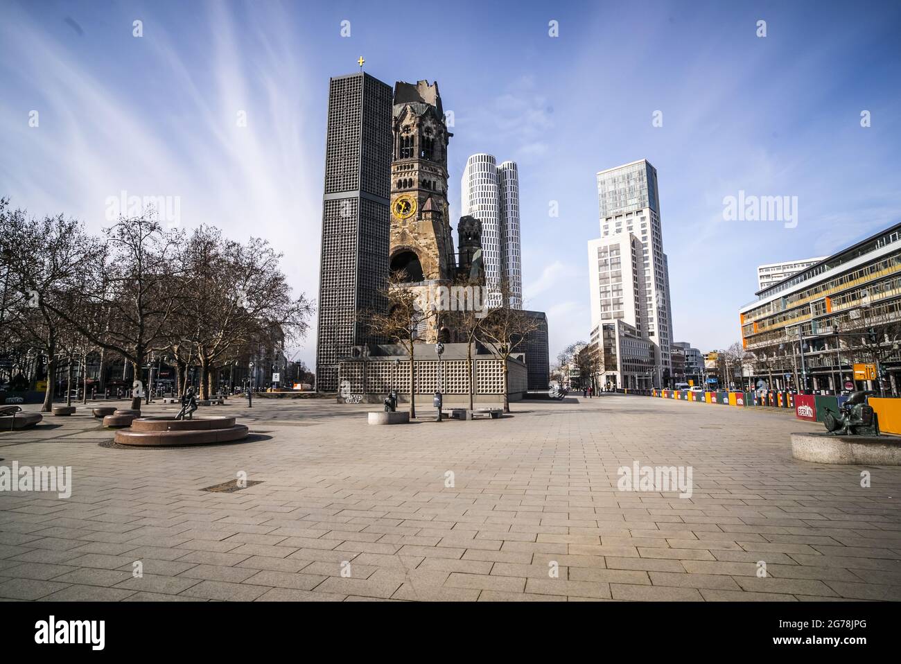 Famous Breitscheidplatz Square Berlin with Kaiser Wilhelm Memorial ...