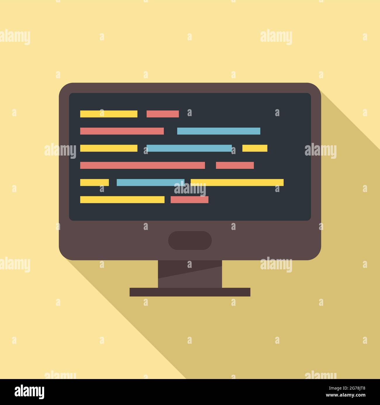 Kid coding icon flat vector. Computer education. School smart software Stock Vector Image & Art ...