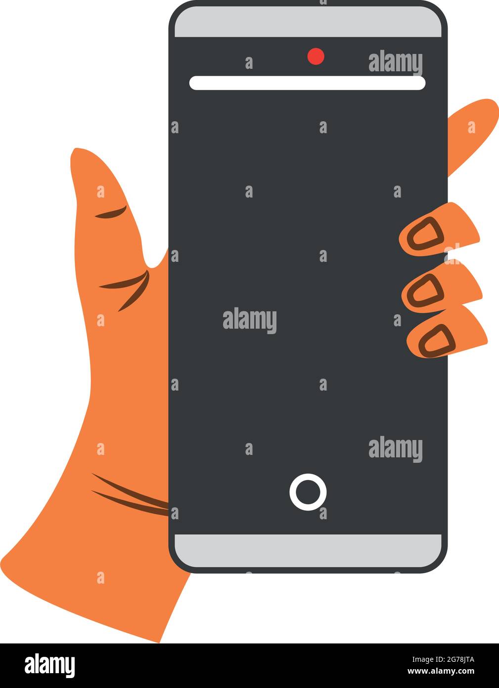 Left Hand Holding Phone Stock Vector Images Alamy