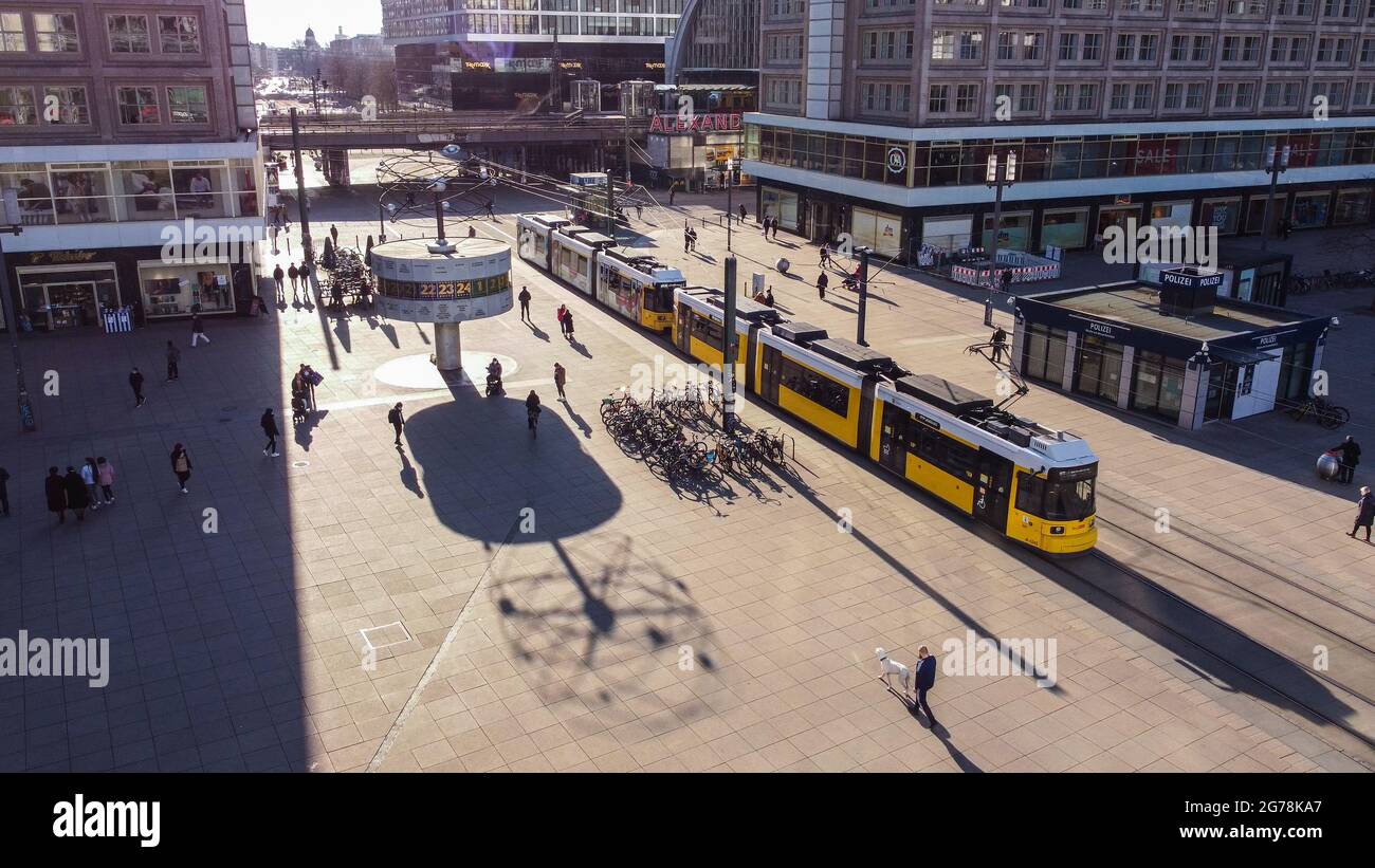 Famous Alexanderplatz Square in Berlin from above - aerial view - urban ...