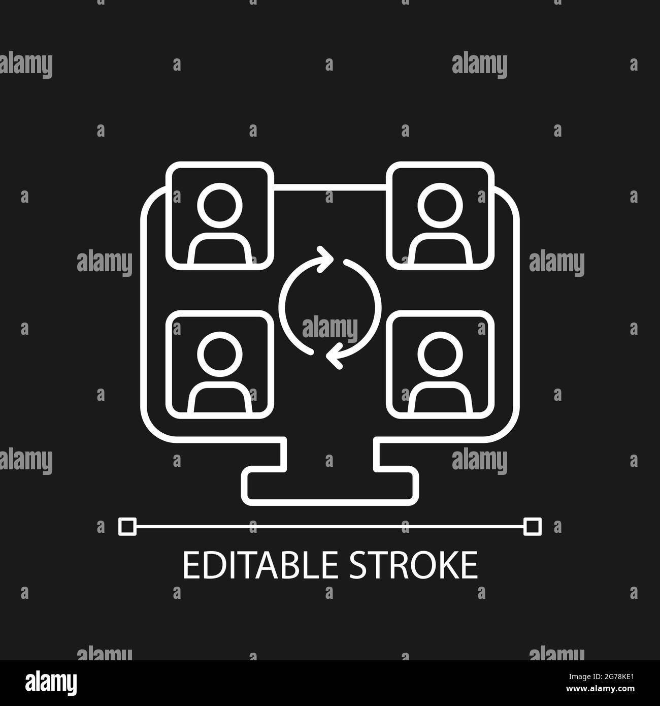 Collaboration online tools white linear icon for dark theme Stock ...