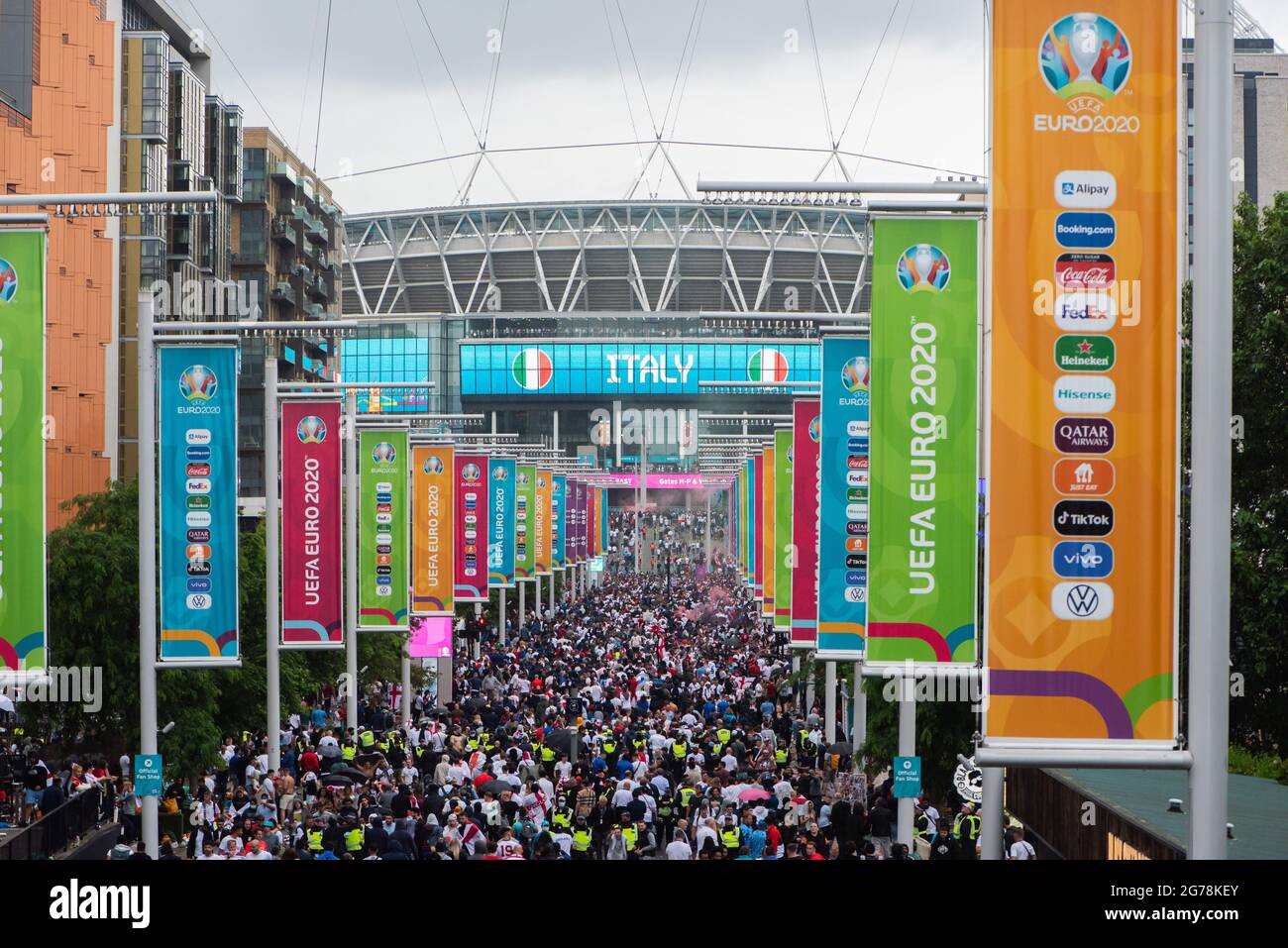 London, UK. 7th July, 2021. General view outside the stadium ahead of ...