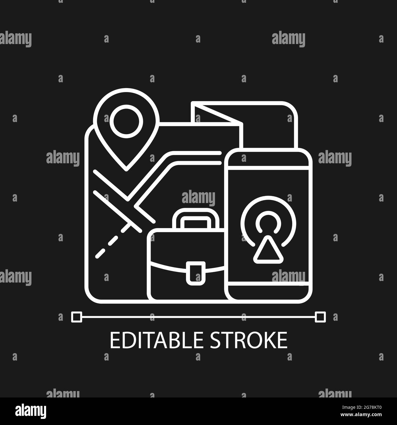 Location tracking white linear Stock Vector Images - Alamy