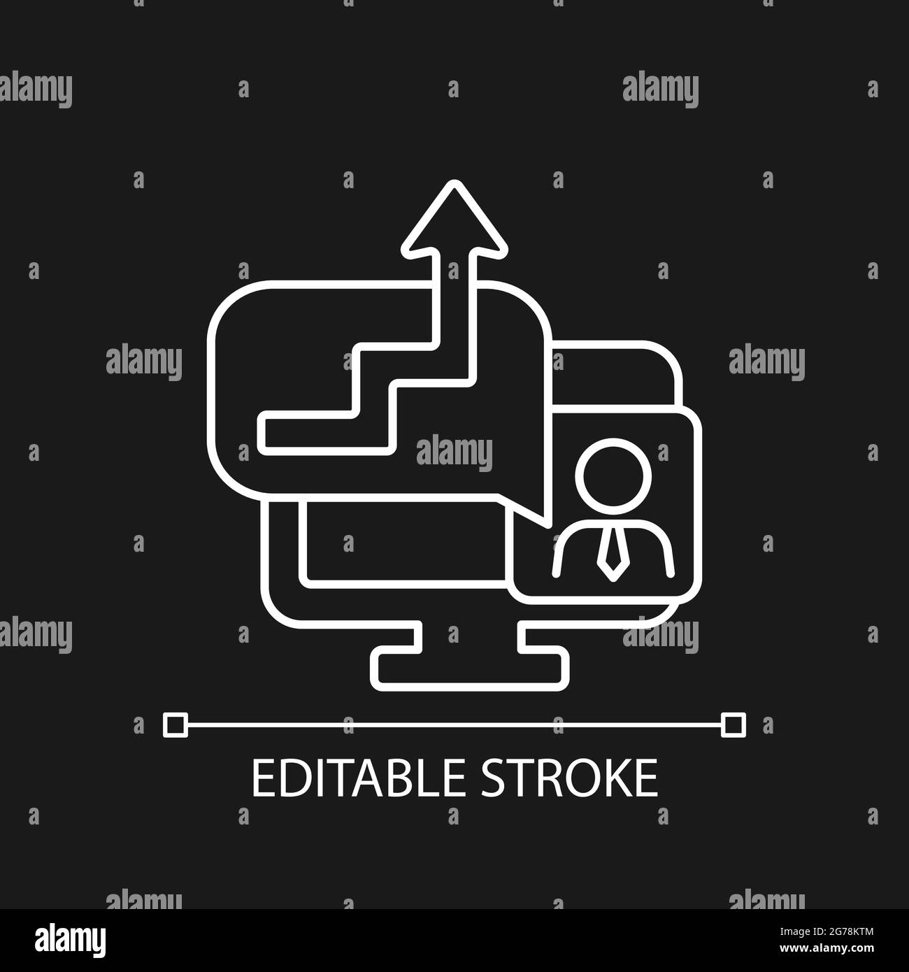 Video coaching white linear icon for dark theme Stock Vector Image ...