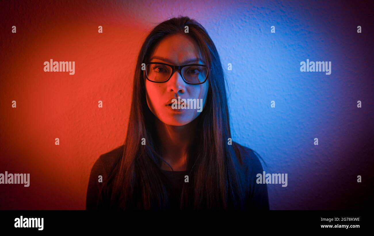 Young and pretty Asian- portrait shot in RGB colors Stock Photo - Alamy