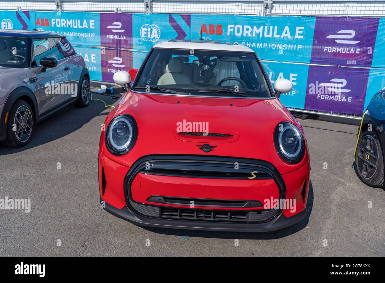 Electrical cars seen on display and trial for VIP guests during the ABB ...
