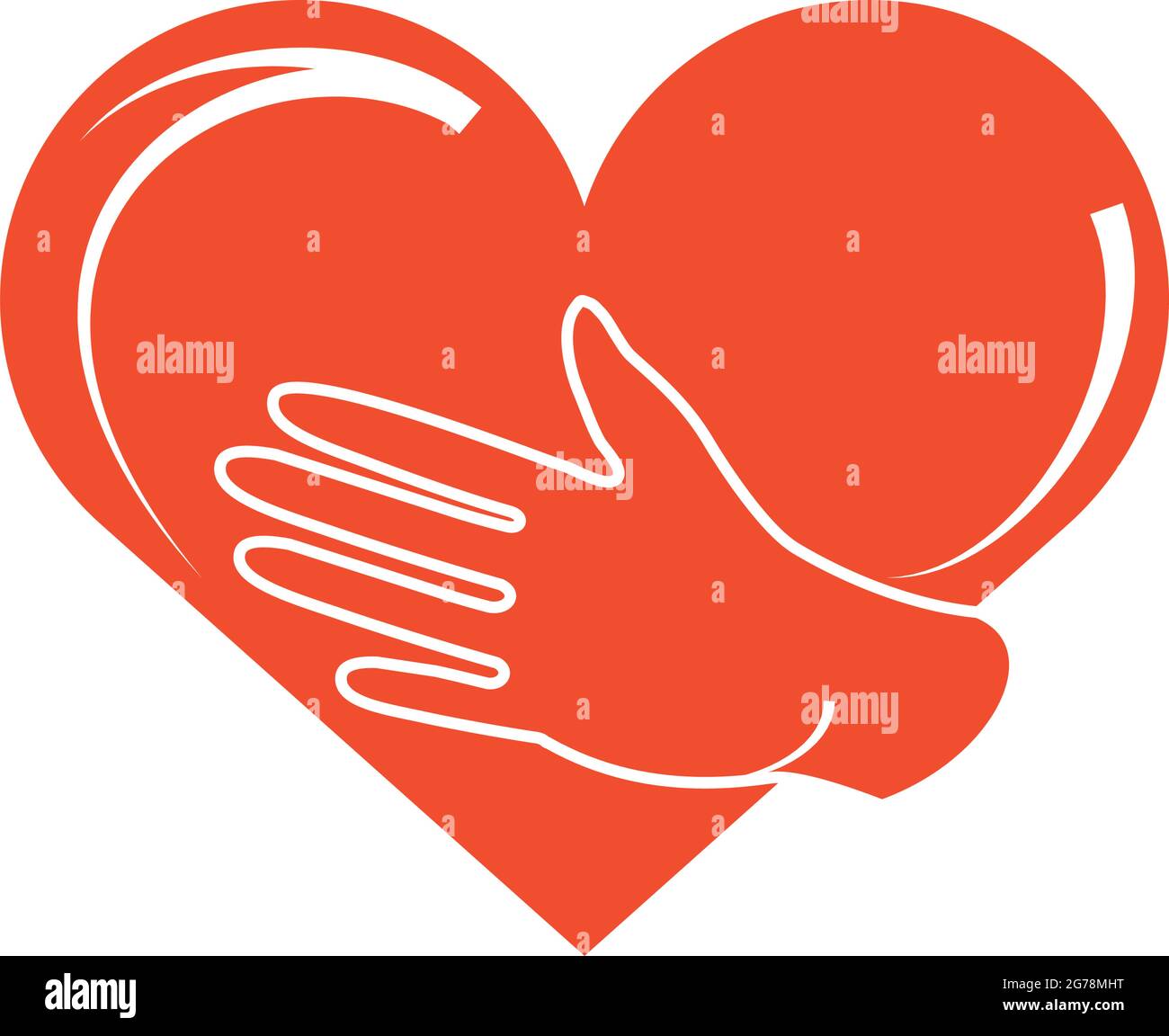 red heart with a left hand Stock Vector Image & Art - Alamy