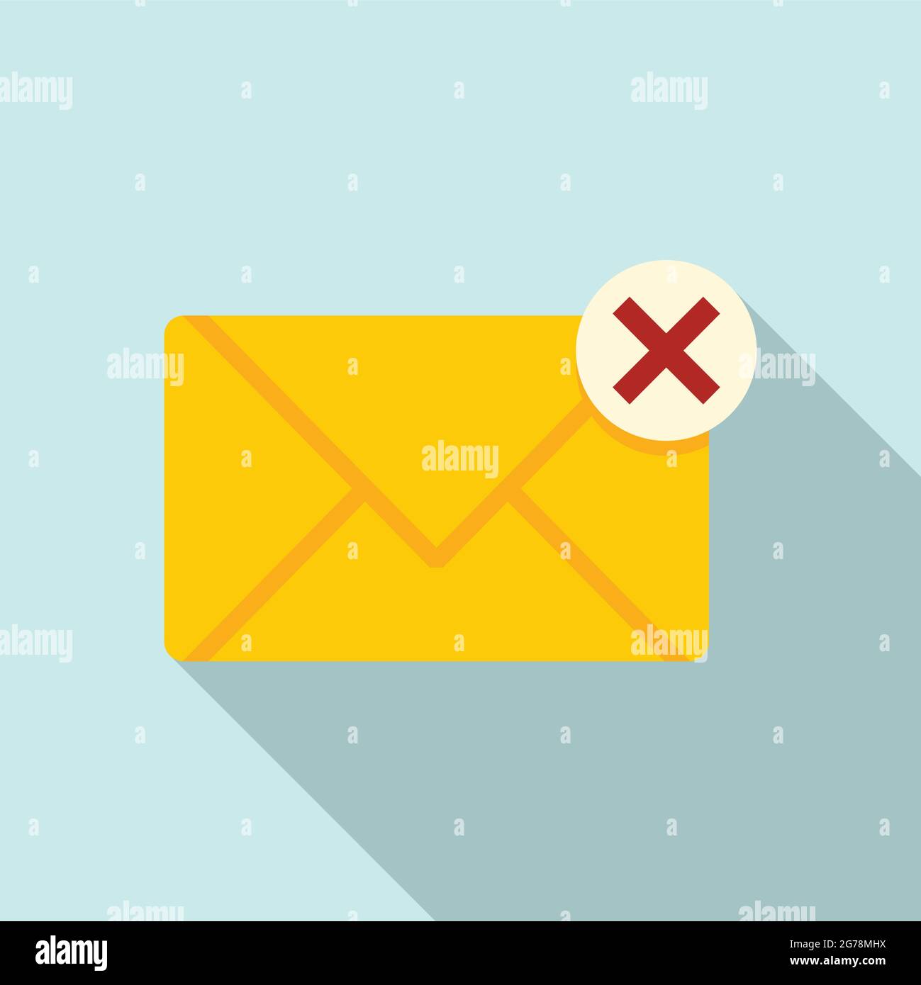 Mail blocked icon flat vector. Block email. Information envelope Stock ...