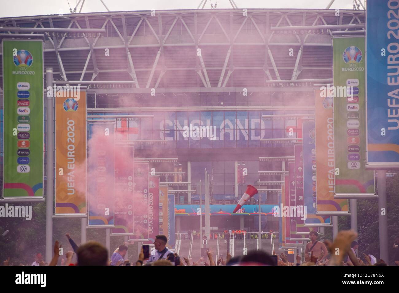 London, United Kingdom. 11th July, 2021. The screen displays 'England ...