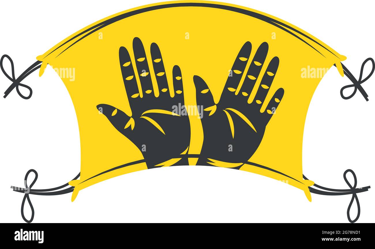 left hands printed banner Stock Vector Image & Art - Alamy