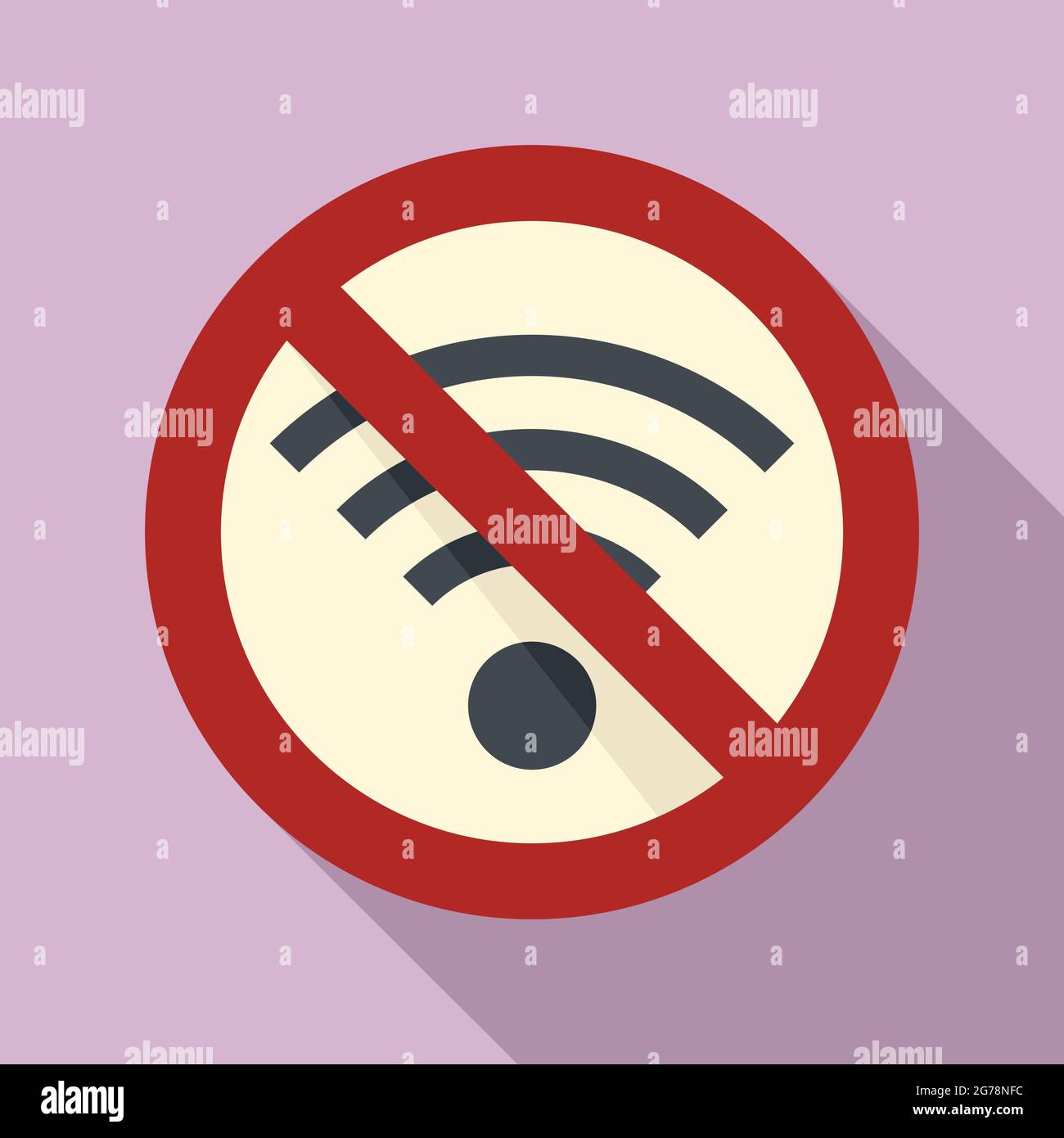 No wifi icon flat vector. Internet network. Bad signal wifi Stock ...