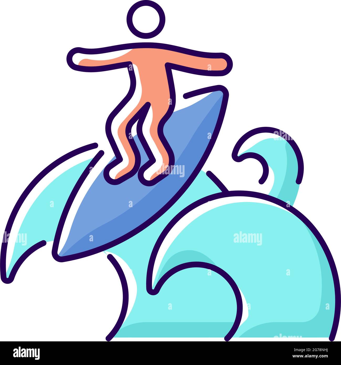 Floater surfing technique RGB color icon Stock Vector Image & Art - Alamy
