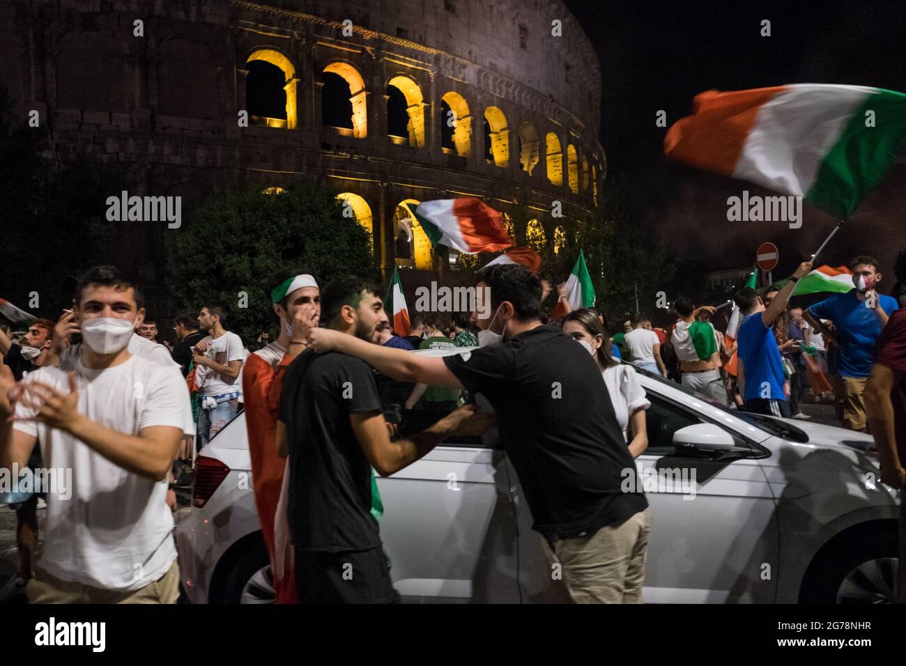 Italians Celebrate UEFA Euro 2020 Football Cup Victory in Rome ...