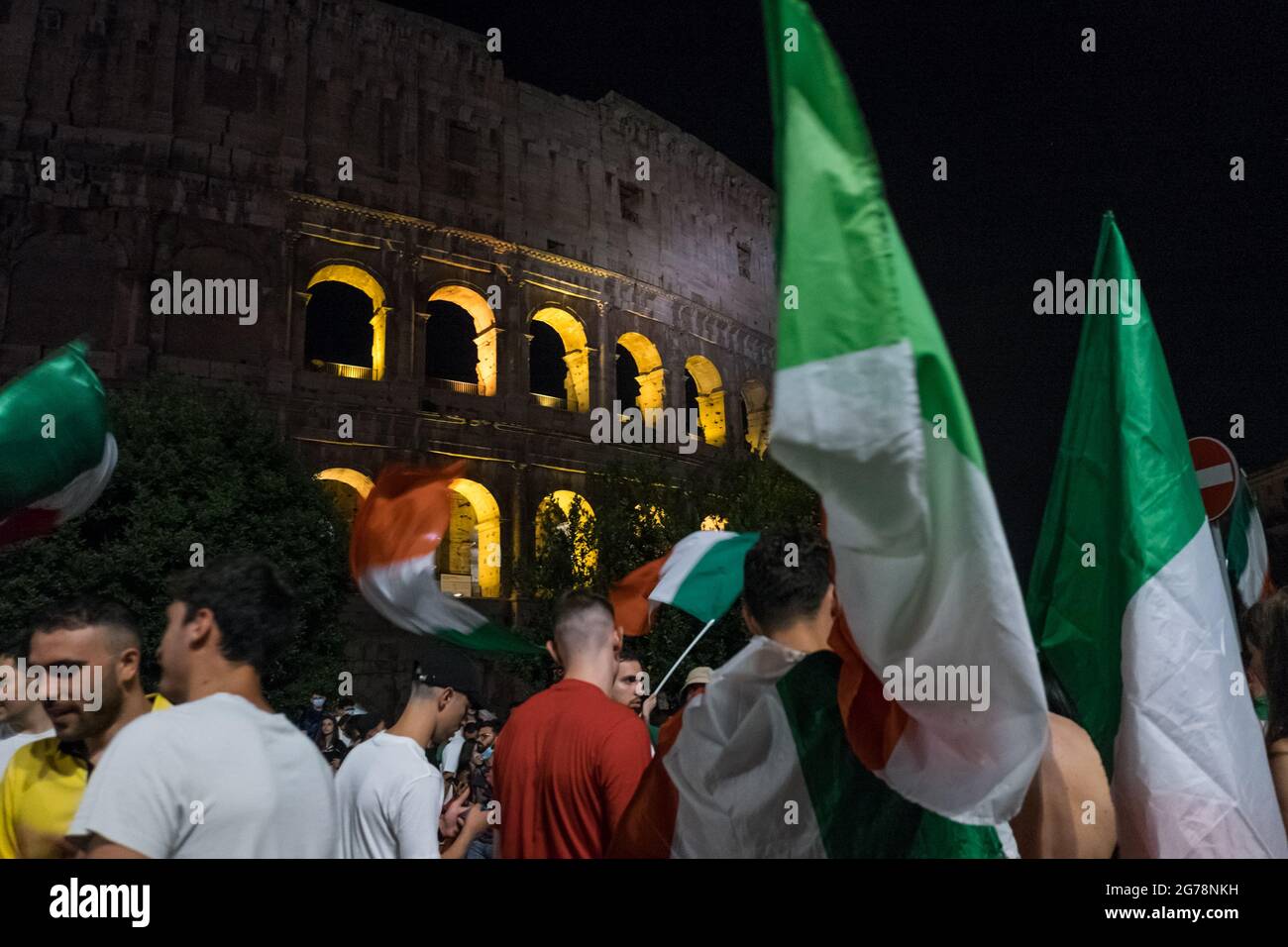Italians Celebrate UEFA Euro 2020 Football Cup Victory in Rome ...