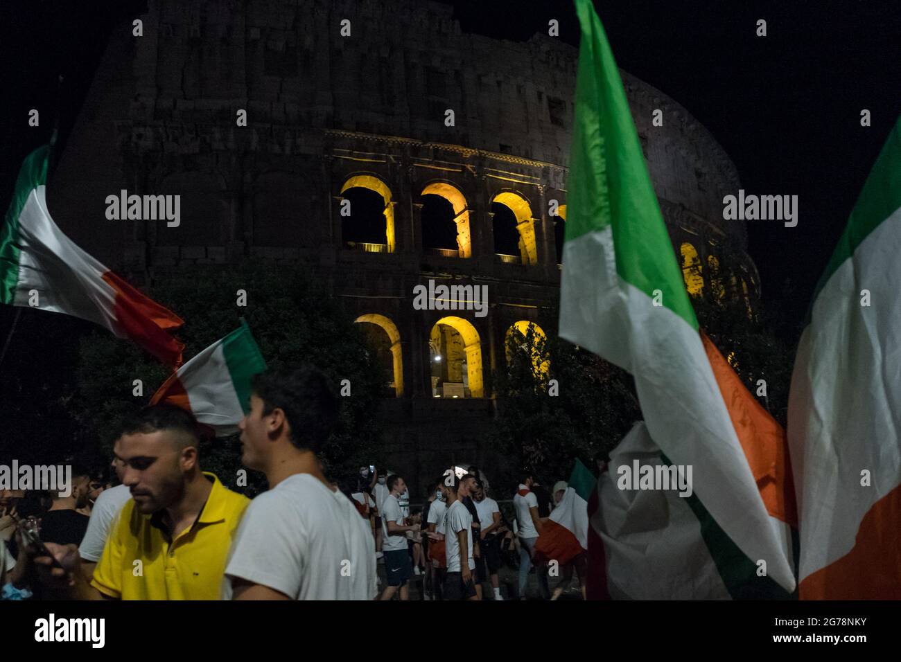 Italians Celebrate UEFA Euro 2020 Football Cup Victory in Rome ...
