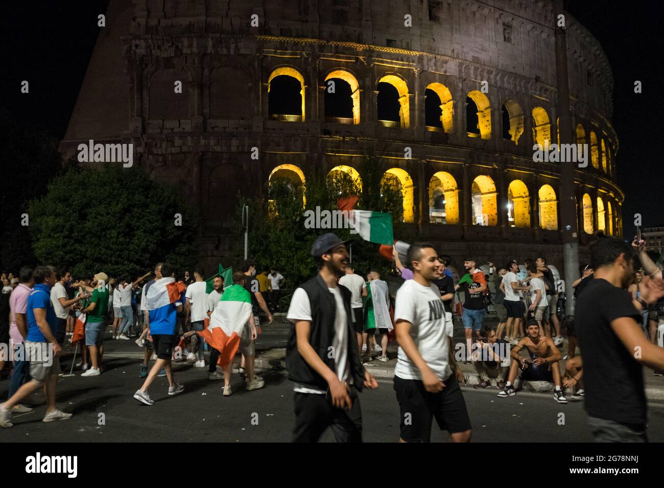 Italians Celebrate UEFA Euro 2020 Football Cup Victory in Rome ...