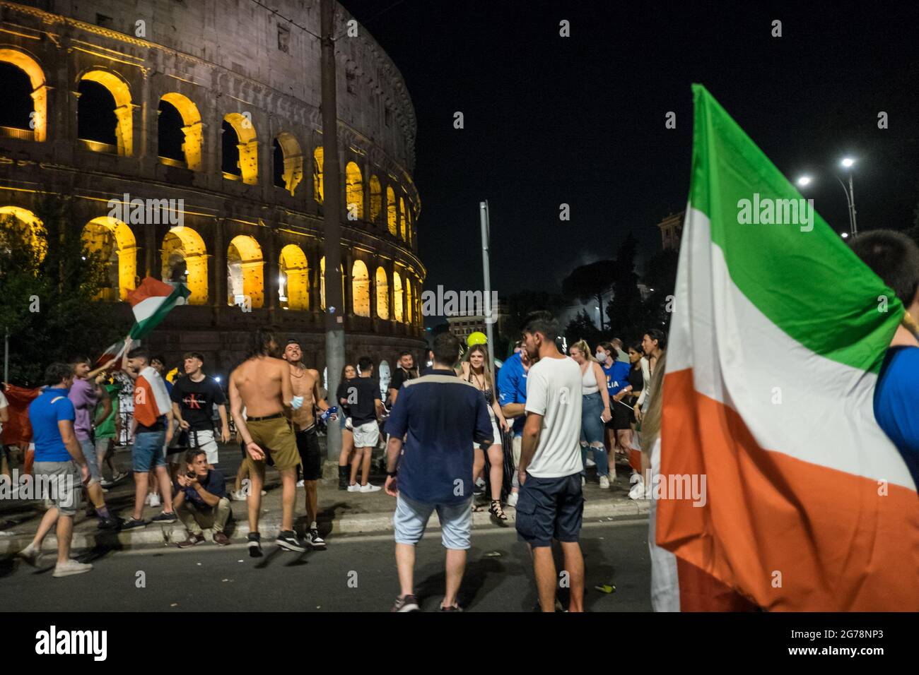 Italians Celebrate UEFA Euro 2020 Football Cup Victory in Rome ...