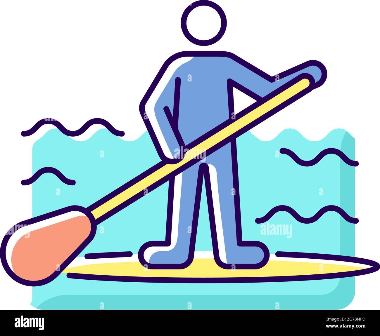 Paddle board surfing RGB color icon Stock Vector Image & Art - Alamy