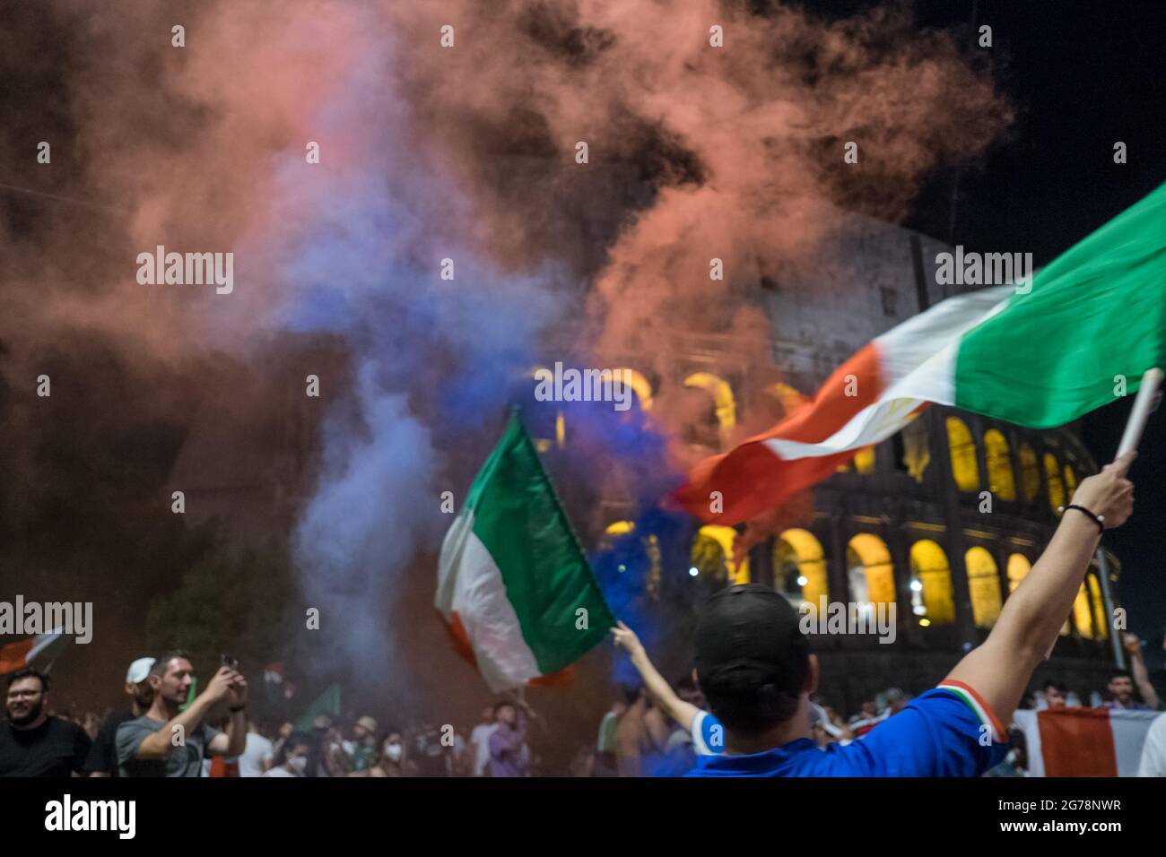 Italians Celebrate UEFA Euro 2020 Football Cup Victory in Rome ...
