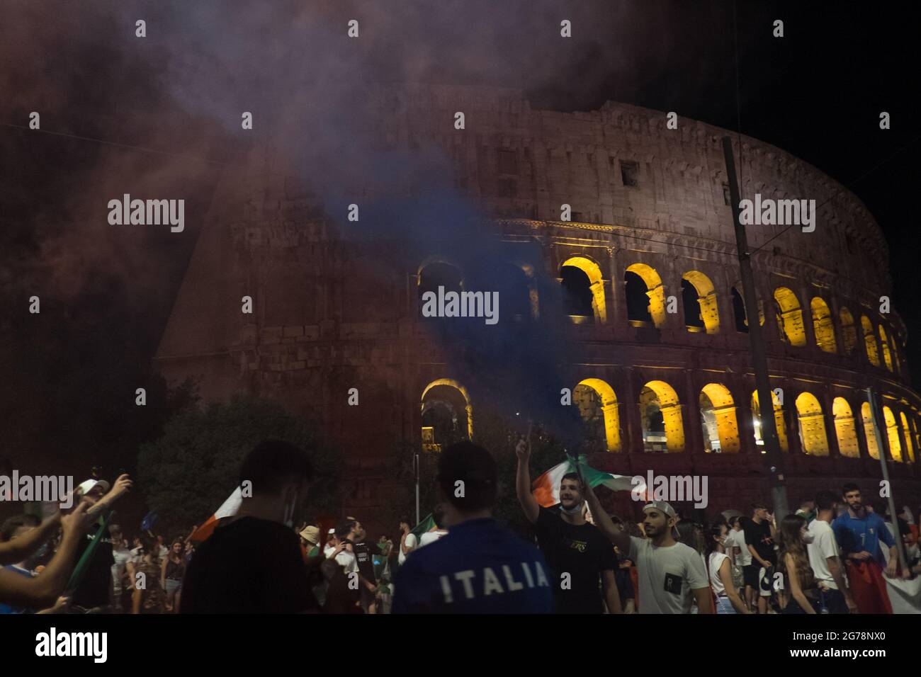 Italians Celebrate UEFA Euro 2020 Football Cup Victory in Rome ...