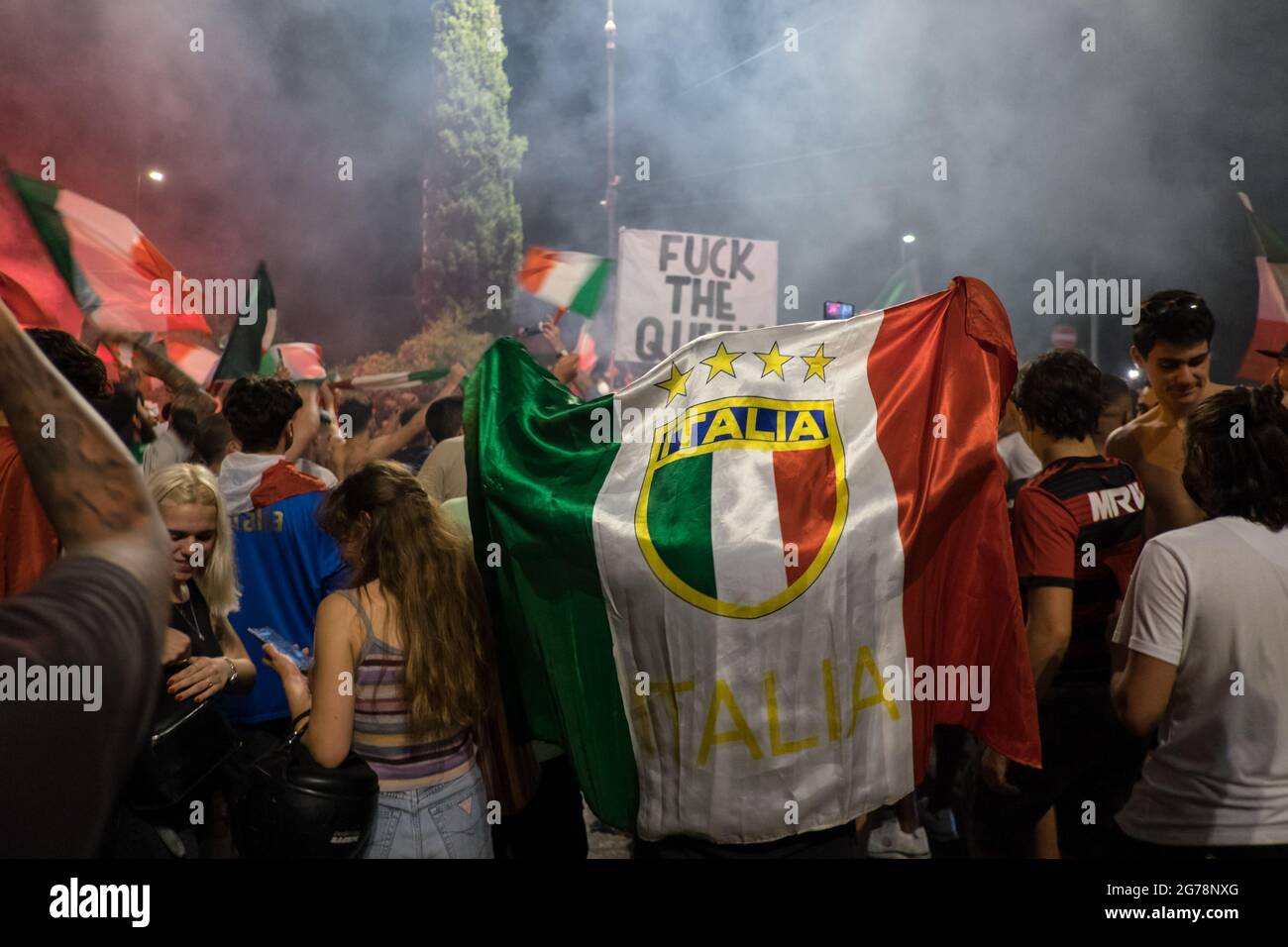Italians Celebrate UEFA Euro 2020 Football Cup Victory in Rome ...